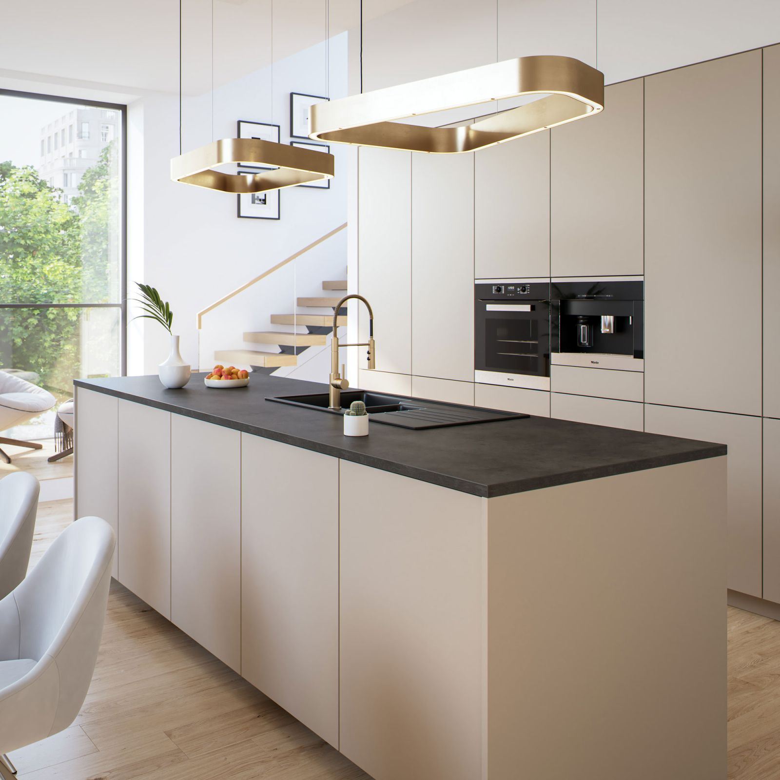 Dekormuster Arbeitsplatte Küche Beton dunkelgrau