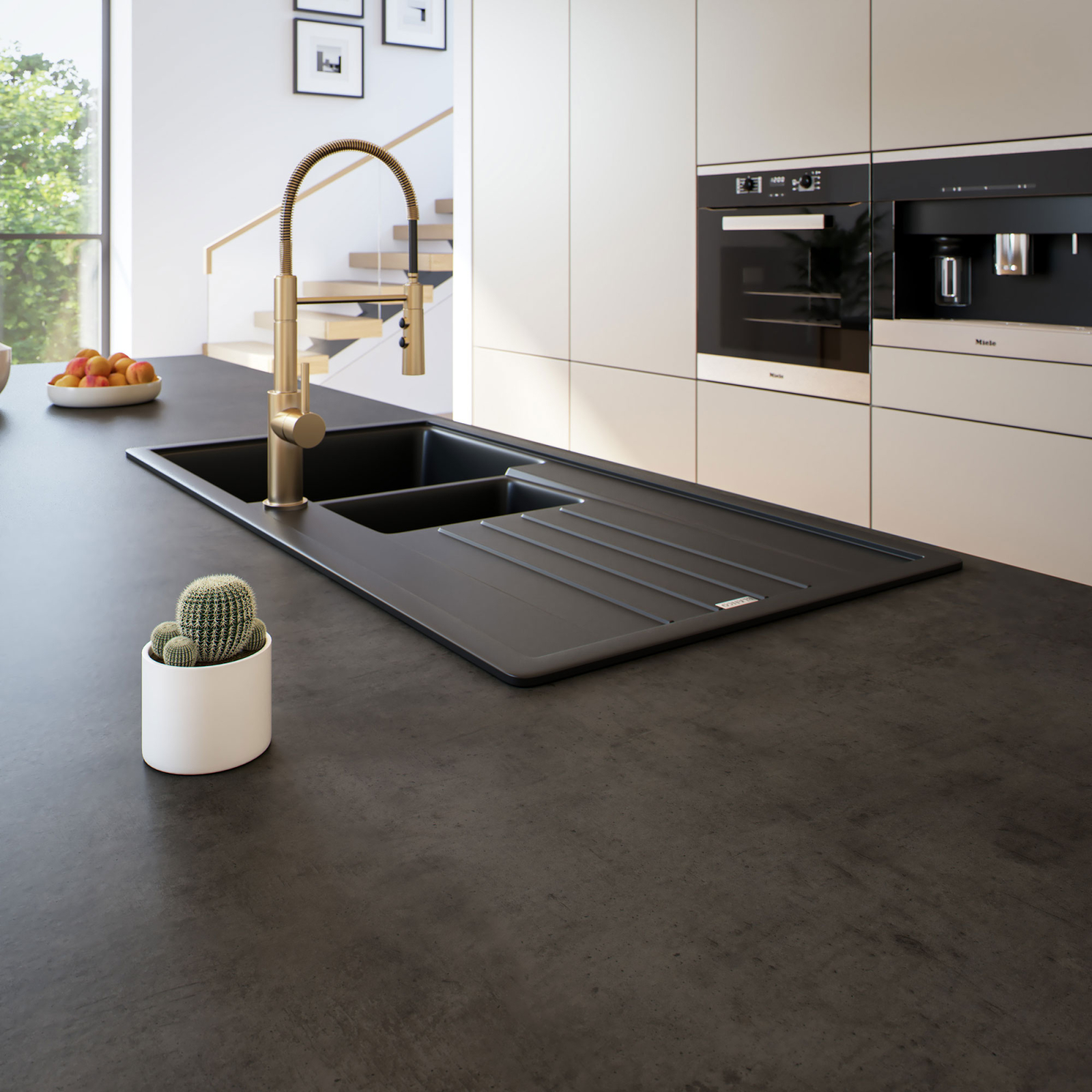 Dekormuster Arbeitsplatte Küche Beton dunkelgrau